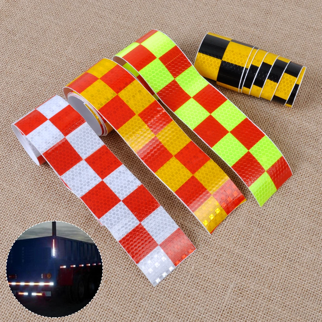 Citall 5x300cm Chequer Reflective Safety Warning Conspicuity Tape ...