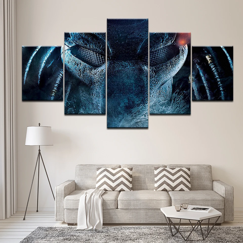 Aliexpress.com : Buy Modular 5 Panels Predator Alien Movie Canvas ...