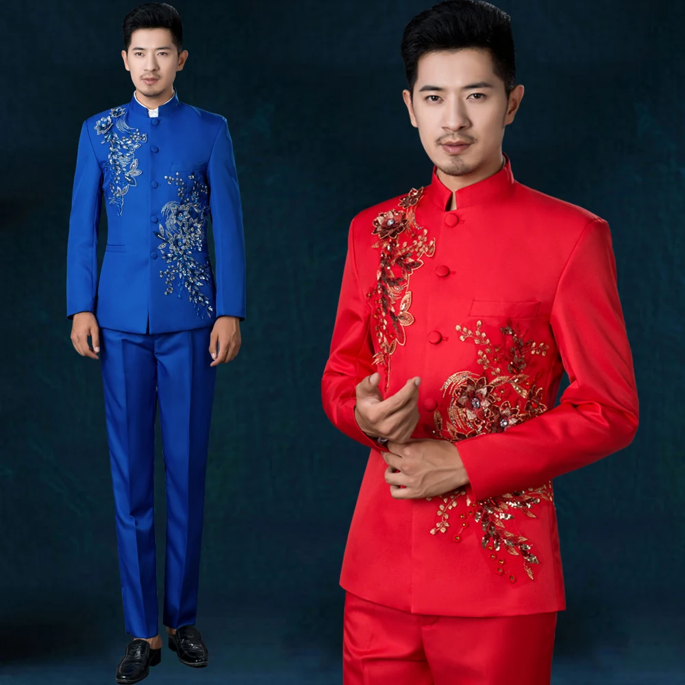 S 3XL 2017 New Men's clothing male chinese tunic suit suit set ...
