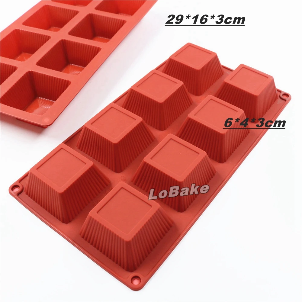 8 Cavities Square Ladder Cube Shape Silicone Cake Mold Candy Moldes ...