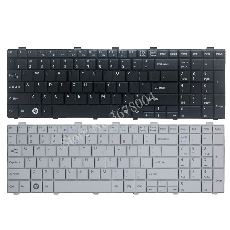 Teclado de ee.uu. para portátil Fujitsu Lifebook, negro, inglés, AH530 ...