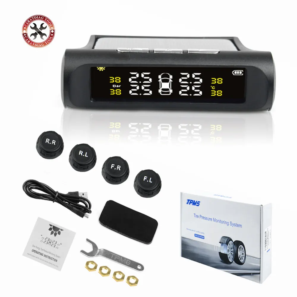 Sistema de control de presión de neumáticos TPMS para coche inteligente, carga de energía Solar ...