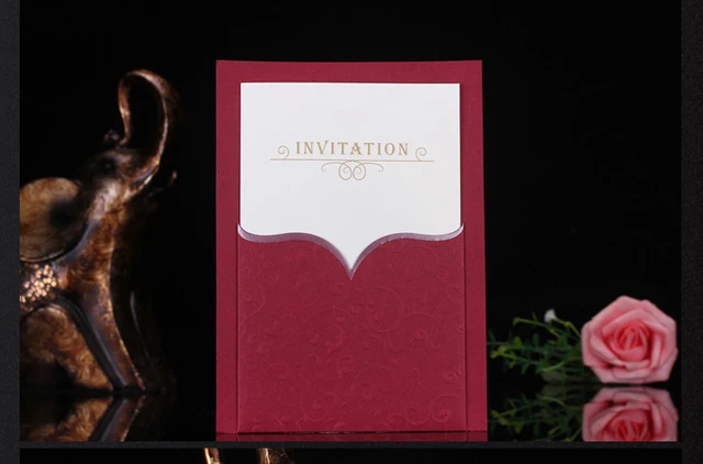 Dark Red Wedding Invitations