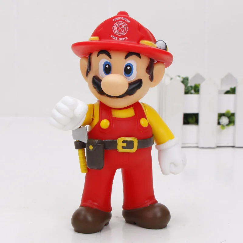 Super Mario Toys Police Captain Mario Bros Bowser Koopa Yoshi Mari PVC ...