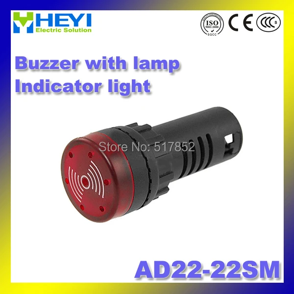Ad22-22sm Buzzer With Light 22mm Led Light Ac/dc Ac50 ~ 60 Hz Indicator ...
