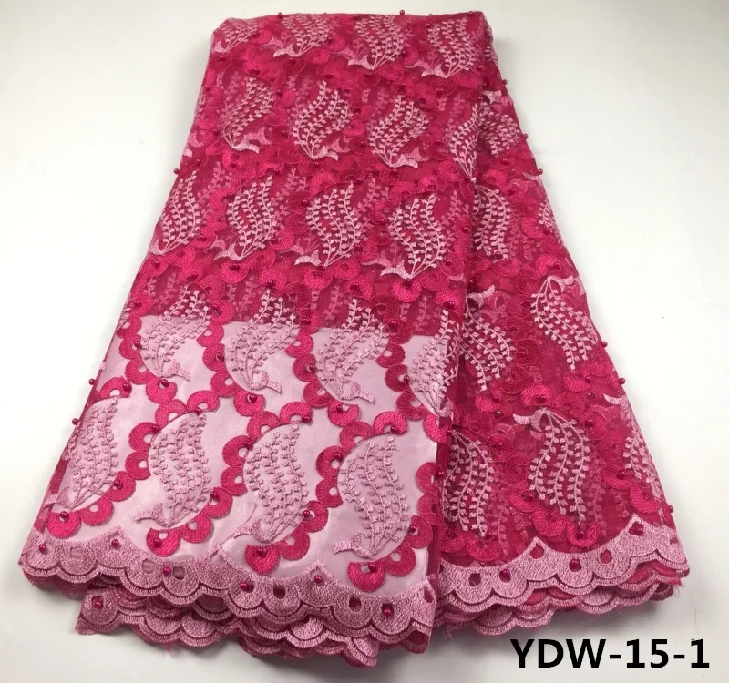 Layla nigeriana tela de encaje francés africano bordado perlas Tulle ...