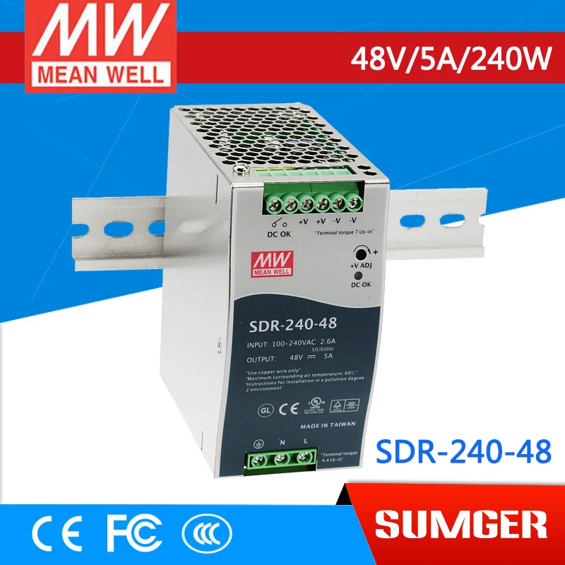 [BB]MEAN WELL original SDR 240 48 2Pcs 48V 5A meanwell SDR 240 48V 240W ...