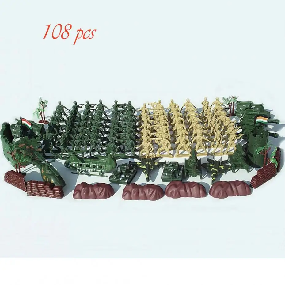 108pcs-Military-Toy-Soldiers-Army-Men-Blue-Red-Figures-Accessories ...