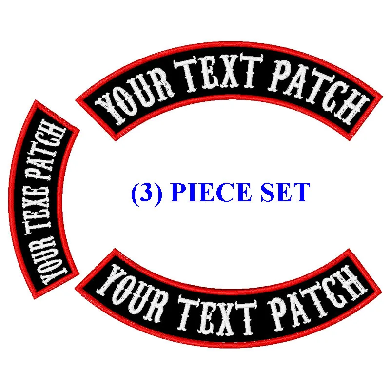 Custom Embroidered 3 Pcs 350mm Wide Mc Rocker Patch Set Sons Of Outlaw ...