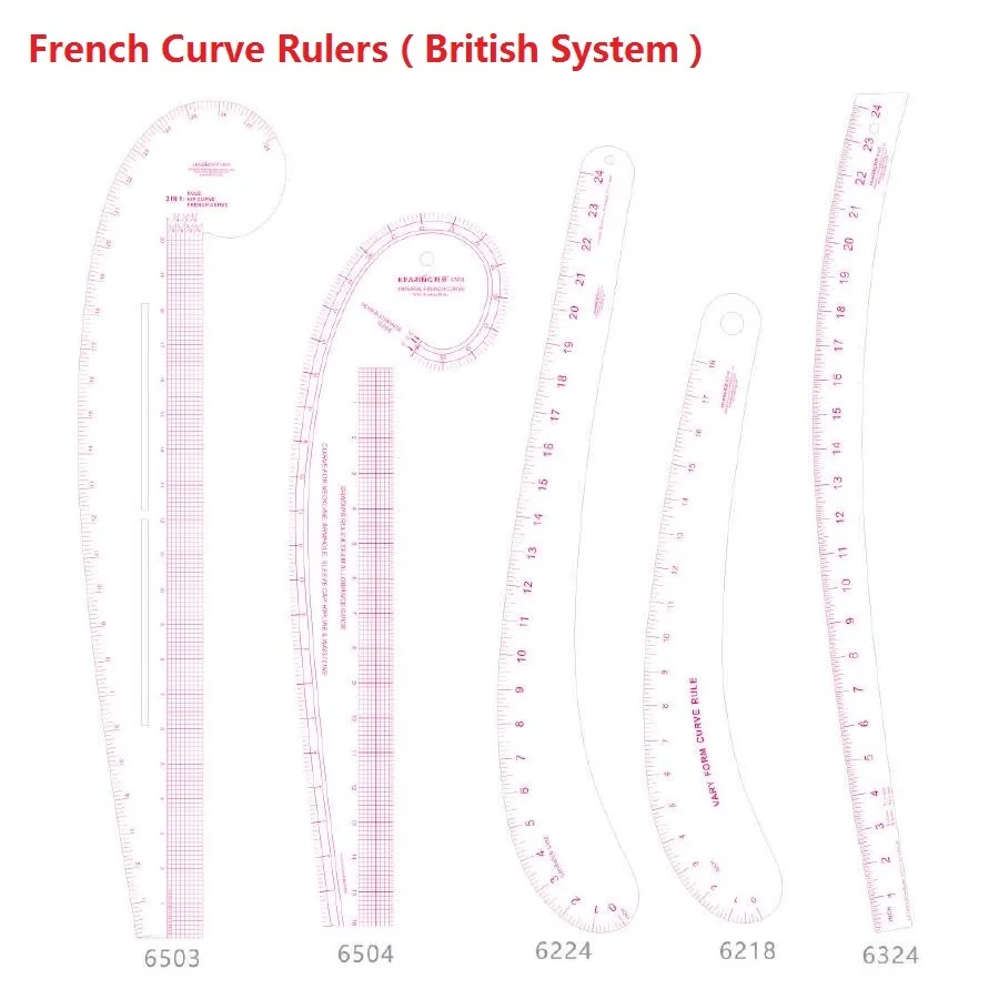 French Curve Ruler In British System English System Imperial Units Foot ...