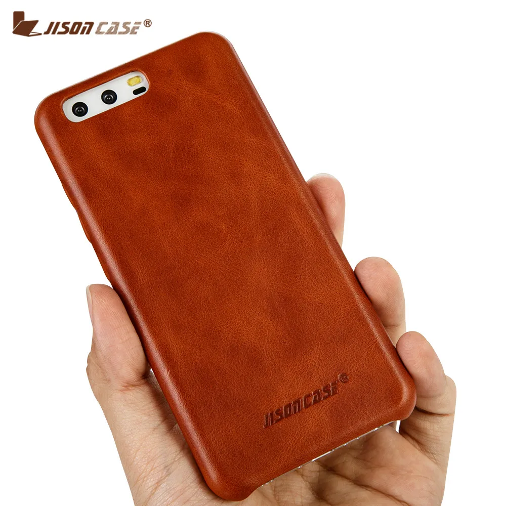 Jisoncase Genuine Leather Cases for Huawei P10 Lite Luxury Vintage ...