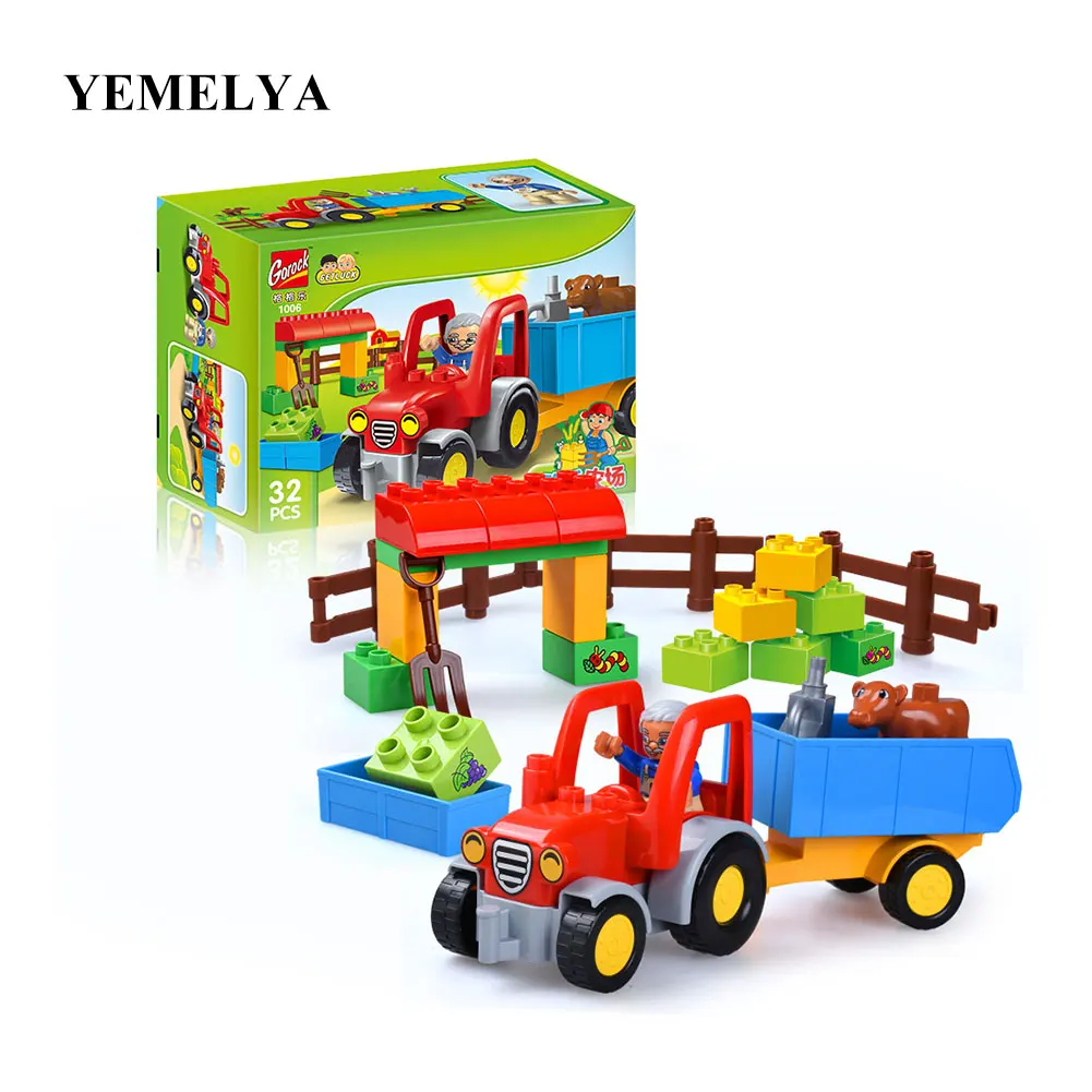 Farm & Animal Blocks Kids DIY Brick Toys Duploe Kids Gift Happy Farm ...