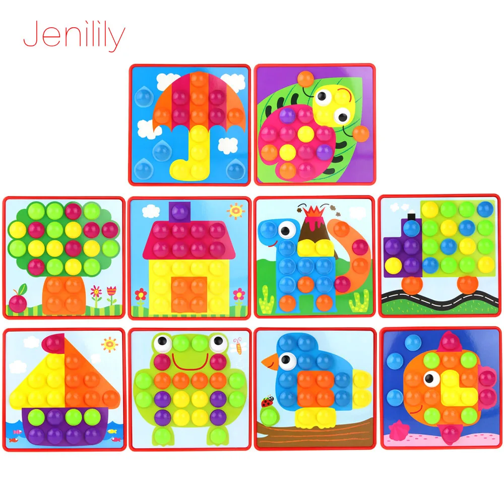 DIY Children 3D Puzzles Toys Composite Puzzle Creative Mosaic Mushroom ...