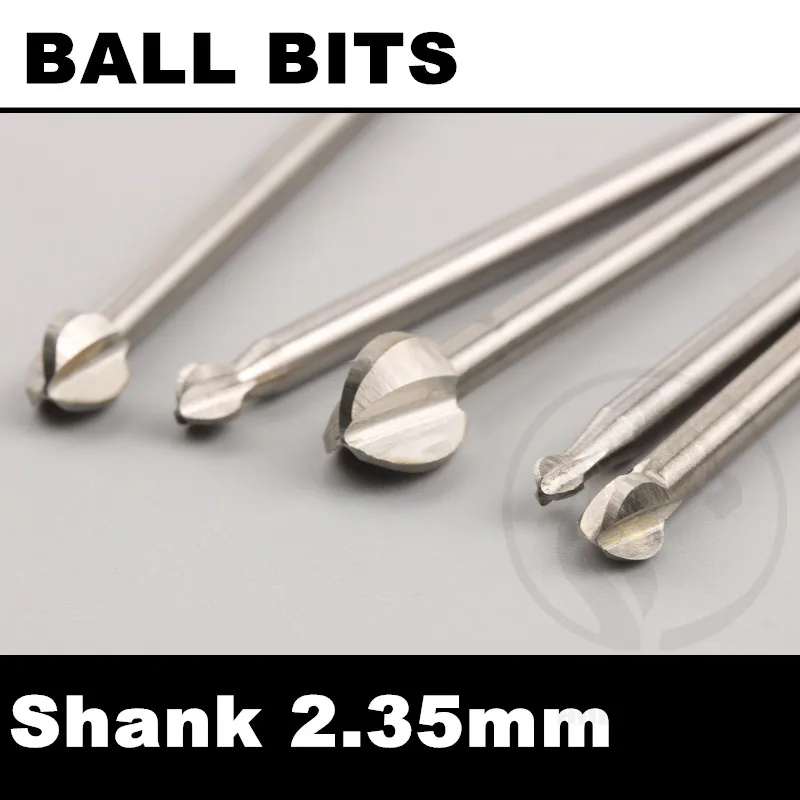 5pcs in one set Shank 2.35X50mm Ball Blade Bits High Speed Steel HSS ...