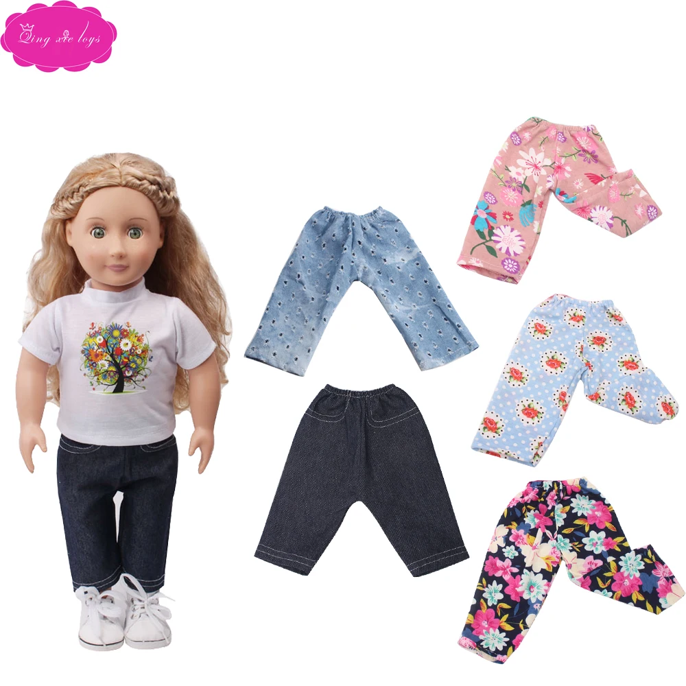 Doll clothes Many styles printed trousers casual pants jeans Dress ...