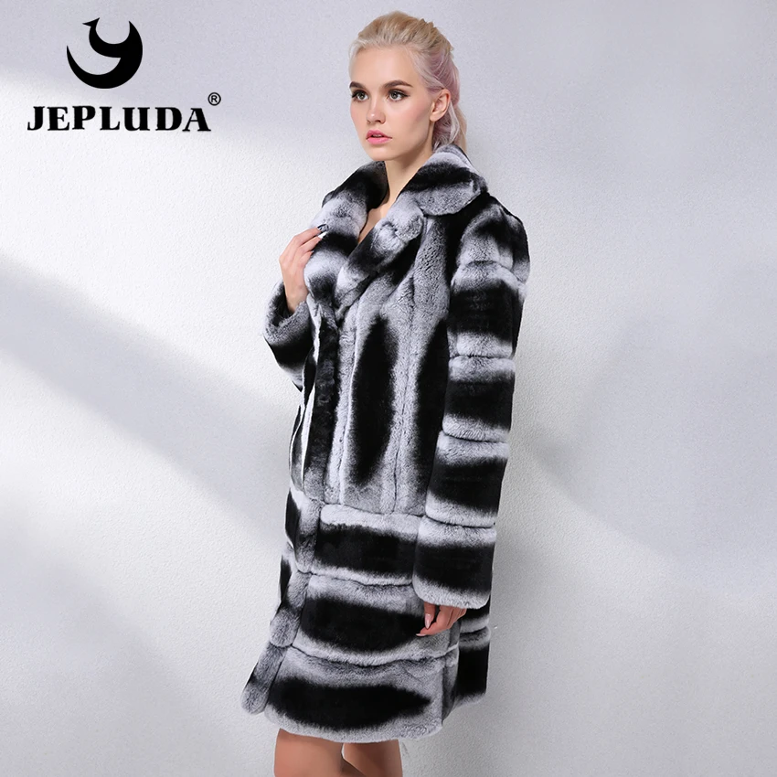 Jepluda Elegant Natural Rex Rabbit Fur Coat Latest Pattern Suit Collar ...