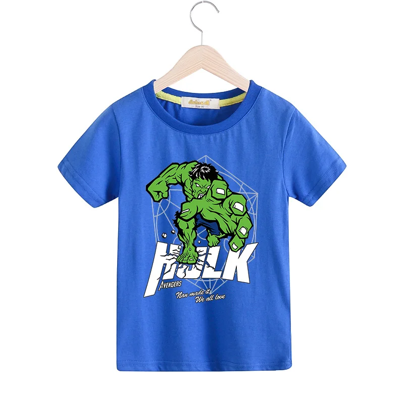 Children Cartoon Hulk Print T shirt Boy 100%Cotton Tee Tops Clothes For ...