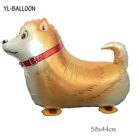 foil material 10pcs shepherd pet dog balloons with legs inflate helium ...