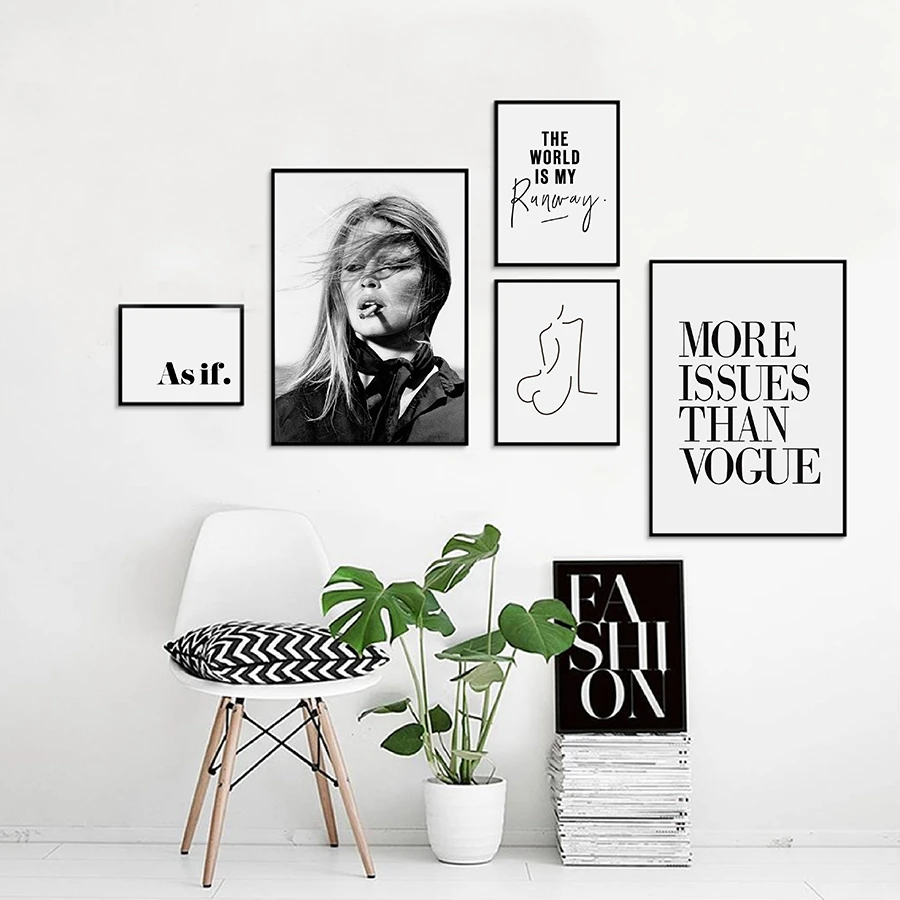 Cuadro de moda nórdico en lienzo, arte de pared moderno, póster de ...