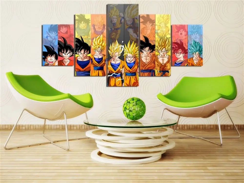 Framed Home Decor Canvas Print Painting Wall Art Dragon Ball Z Goku ...