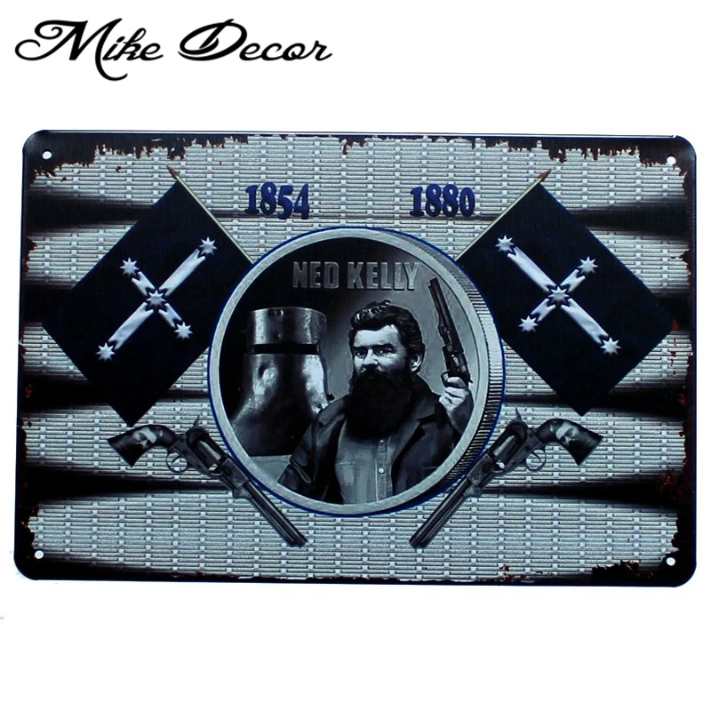 [ Mike86 ] Ned Kelly Metal Sign Wall Plaque Painting Antique Gift Pub ...