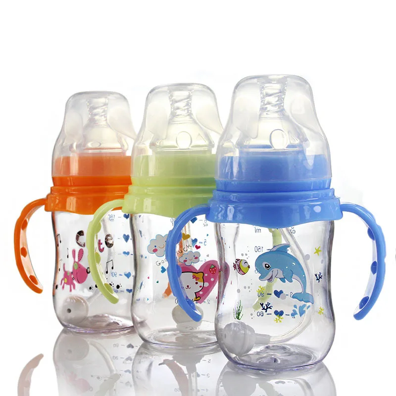 180ml Baby Milk Feeding Bottle Wide Mouth Tritan Material An flatulence ...