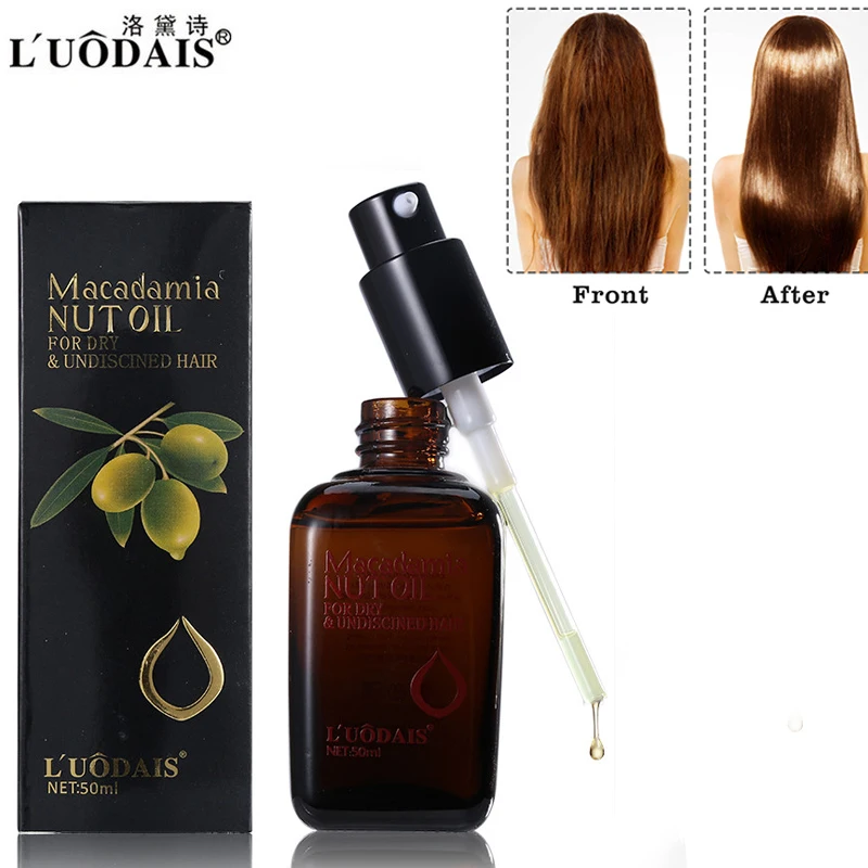 LUODAIS suero para el cuidado del cabello 100% aceite de argán puro marroquí Aceite de Macadamia ...