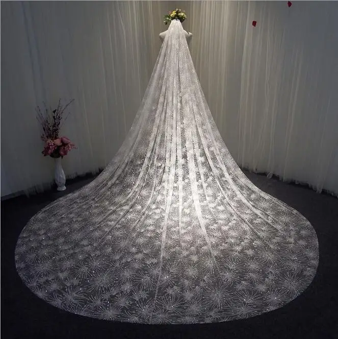 2019 Shiny Wedding Veil Luxury Bridal Veil Beautiful Korean bride ...