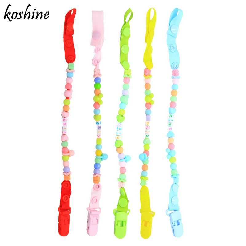 1PC New Baby Kid Hand Made Pacifier Chain Colourful Beads Dummy Clip ...