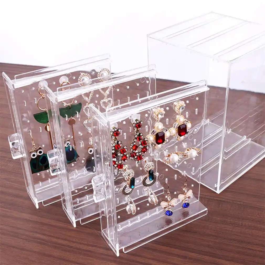 Transparent Jewelry Plastic Necklace Bracelet Rack Earrings Hanger Nail ...