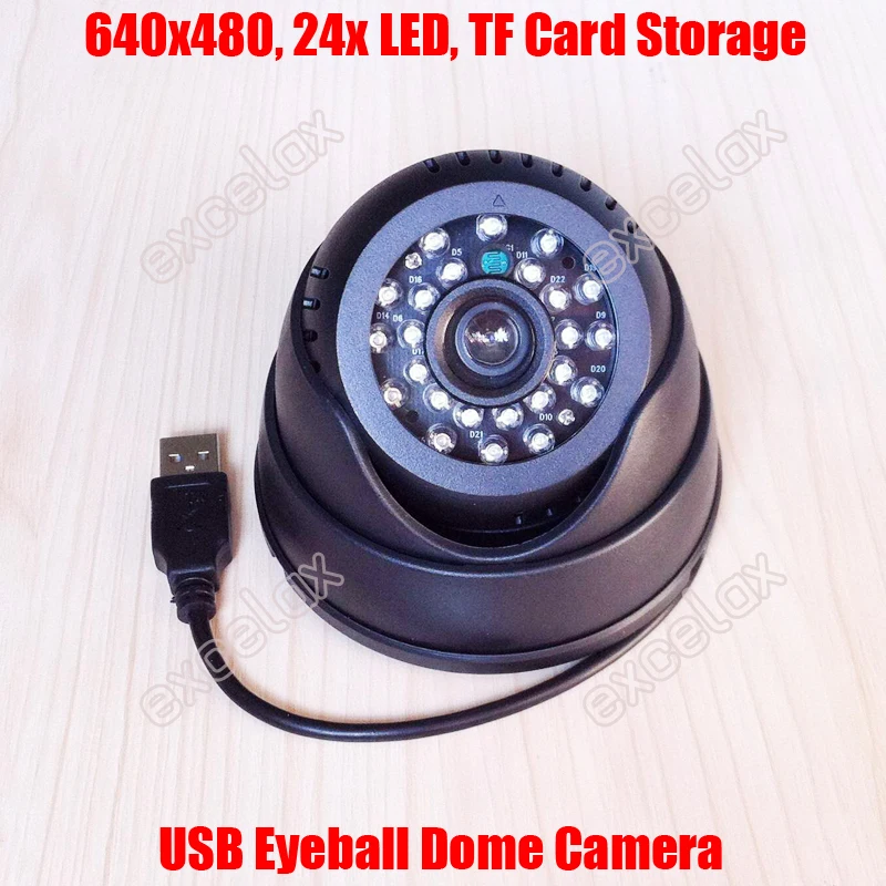 640x480 Digital USB PC Eyeball Dome Camera 24x LED IR 15M Night Video ...