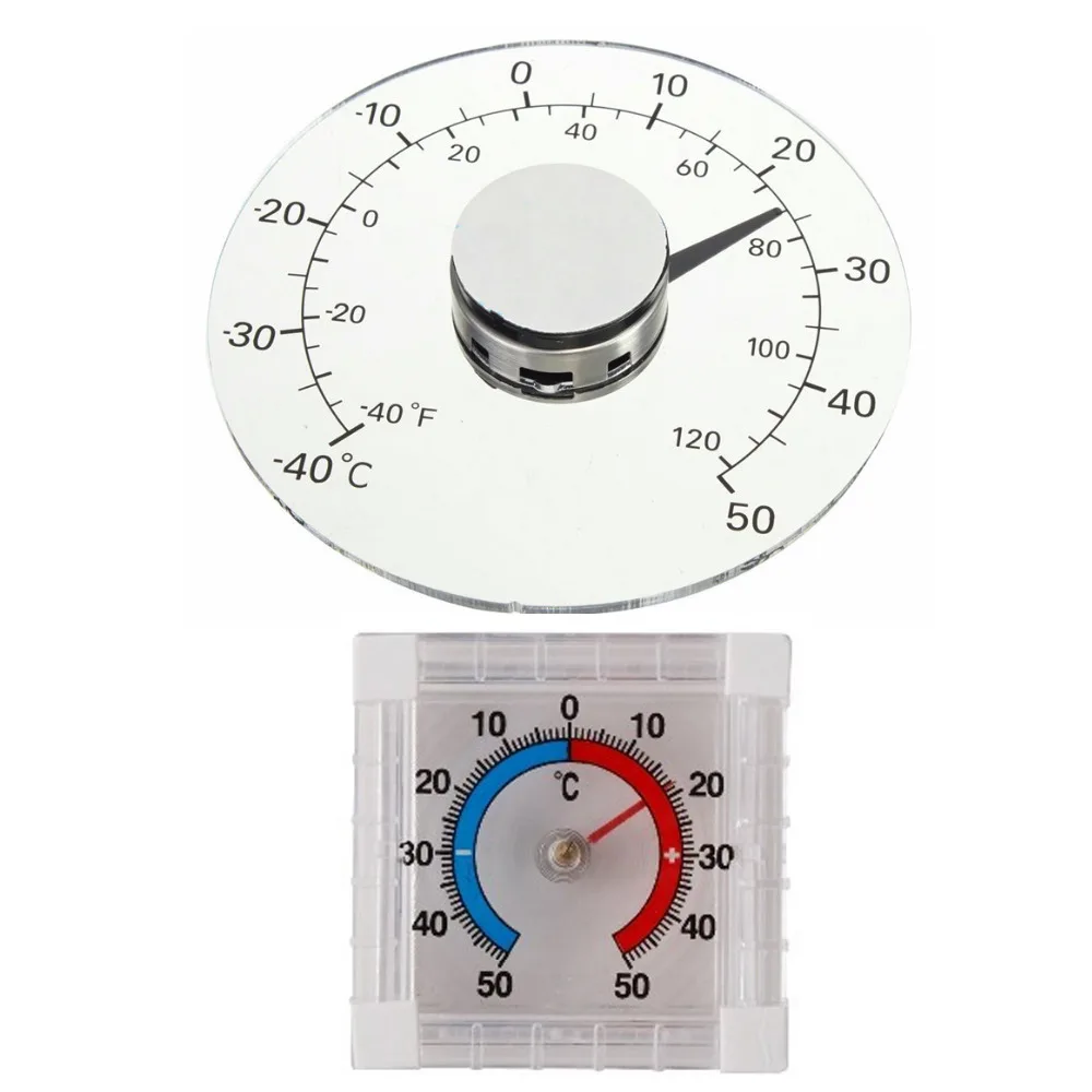 Round Design Stick on Transparent Plastic Outdoor Window Thermometer ...