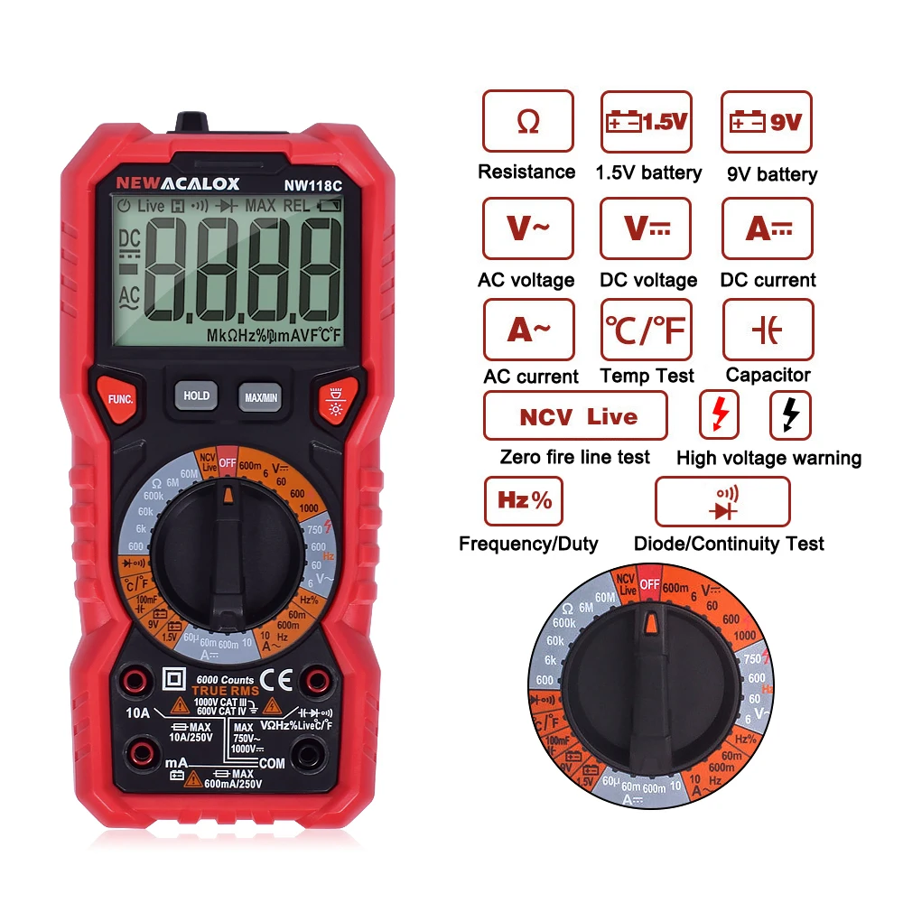 LCD-Multimeter-Auto-Ranging-Digital-Multimeter-Tester-Measure-Voltage ...