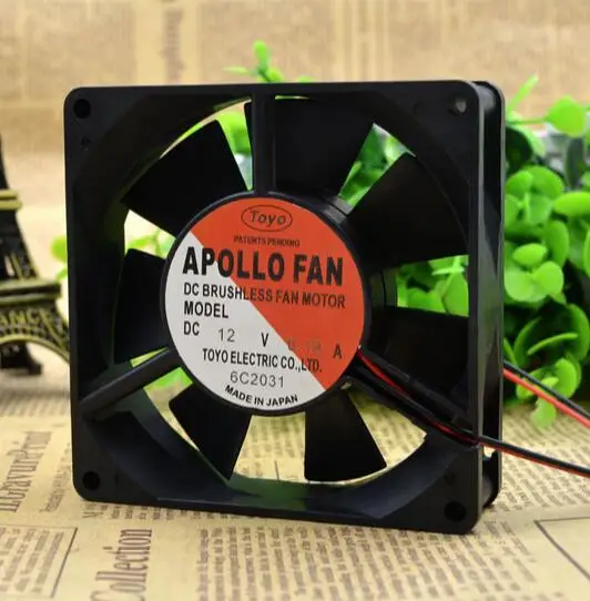 APOLLO FAN TD92A4H 12V 0.19A 2 wire double ball cooling fan - Uranful.com