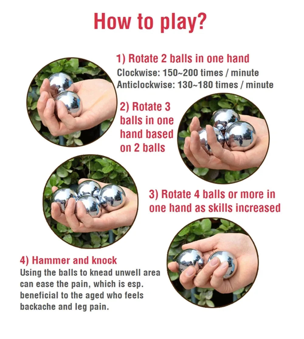 Baoding Ball Solid Stainless Steel 50mm 10pcs For Wrist Strengthening ...