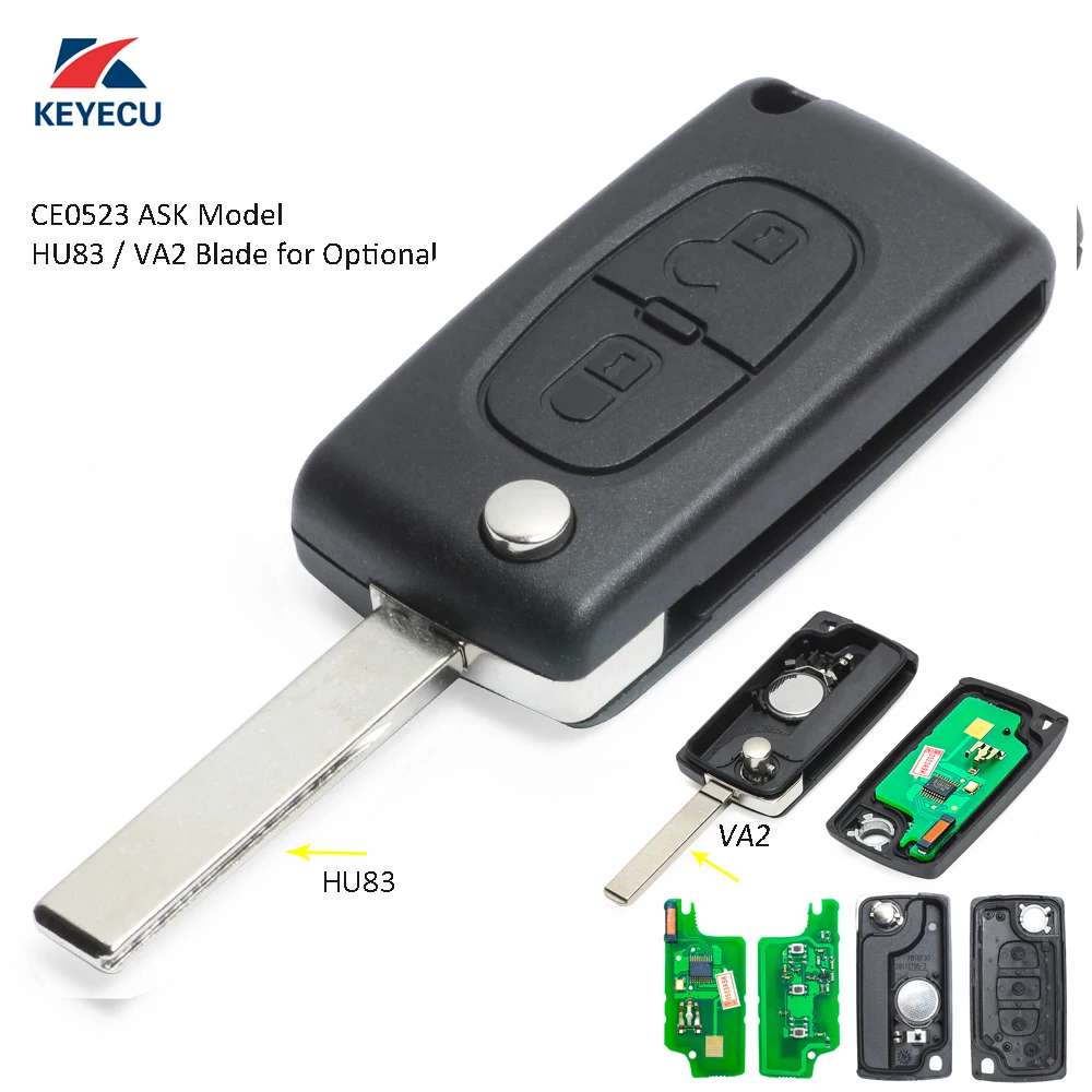 KEYECU-Replacement-Remote-Car-Key-Fob-2-Button-433MHz-Electronic-ID46 ...