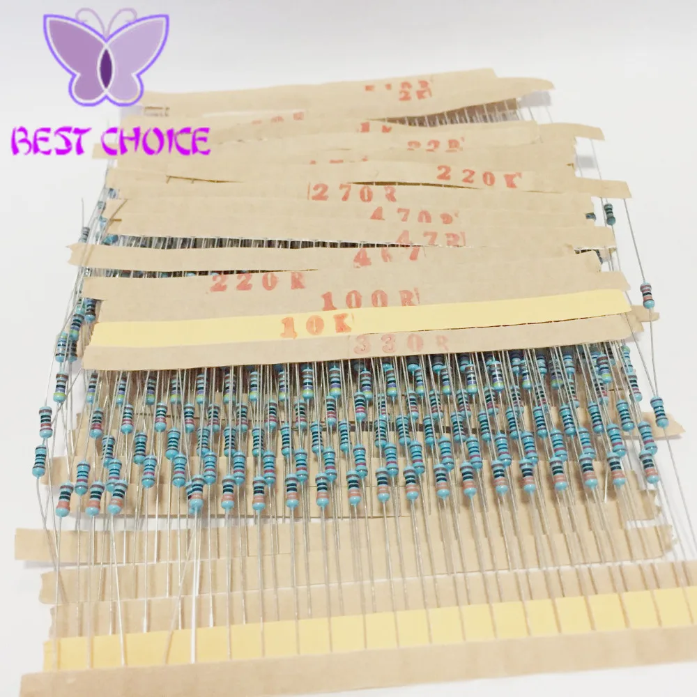 Resistance 1Set 600pcs 30 Kind 1/4W Resistance 1% Metal Film Resistor ...