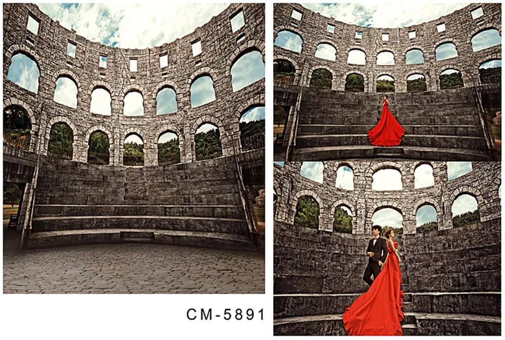 Thin Vinyl Photography Backdrop 5x7 Retro Roman Amphitheater For ...