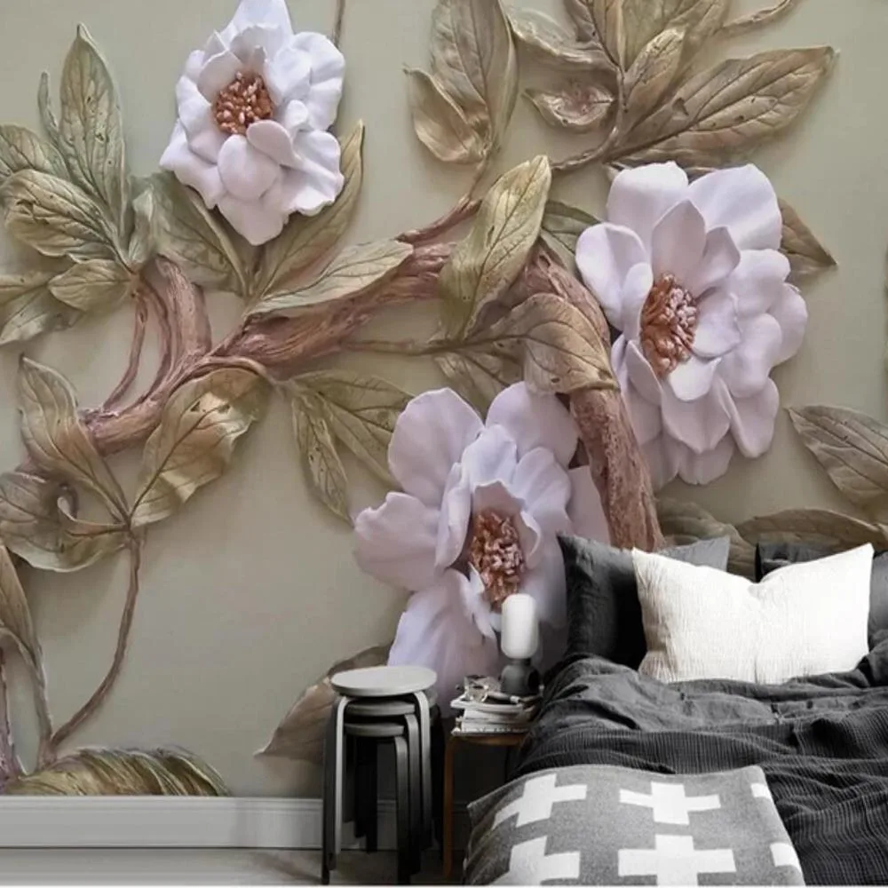 3d Embossed Flower Tree Photo Mural Wall Papers For Wall Murals 3d