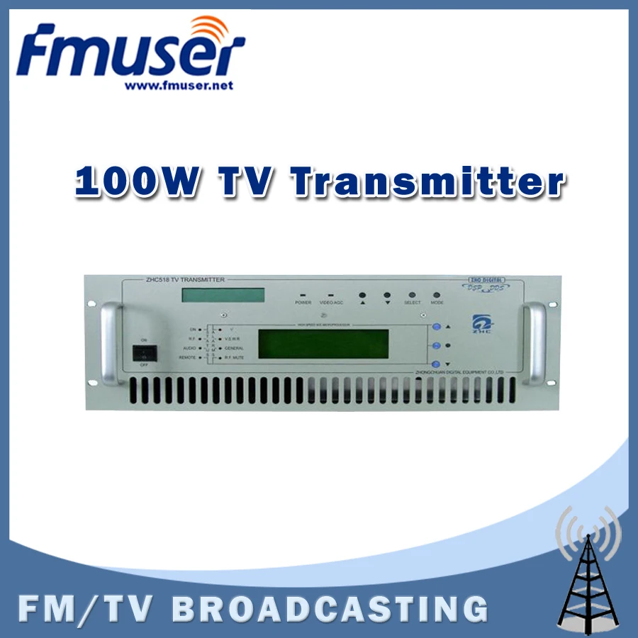 Free shipping FMUSER CZH518A 100W 100W TV transmitter UHF/VHF 100W in ...