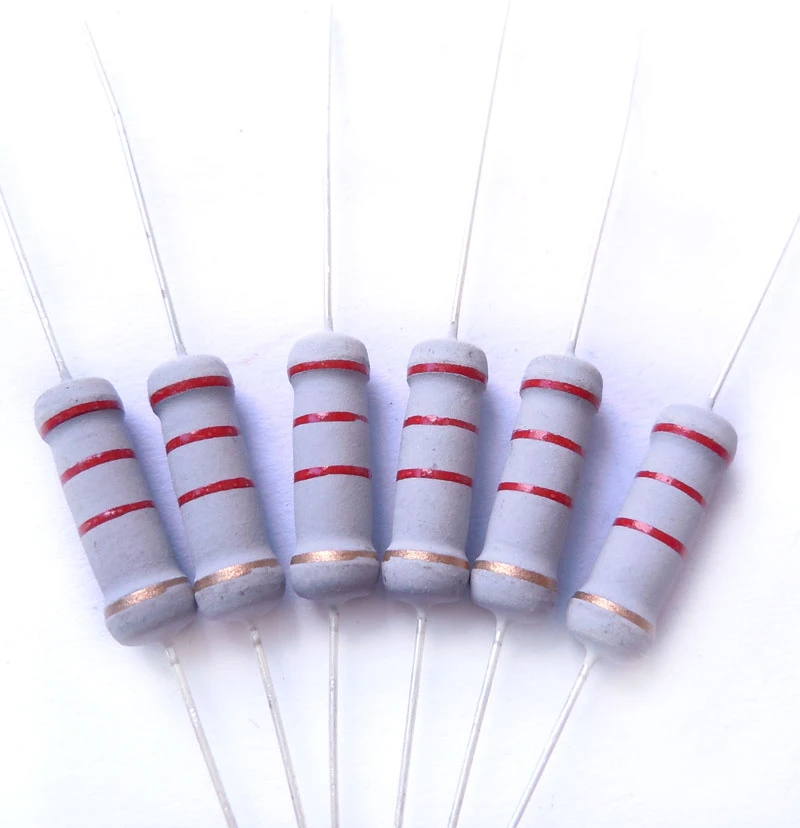 2 w 2.2 k 옴 2k2 옴 2200 옴 100% 원래 새로운 고정 저항 금속 산화물 필름 저항기 저항 +/ 5% (200 ...