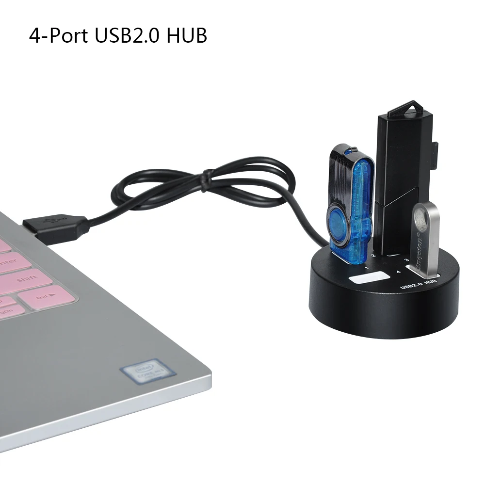 4 Ports USB 2.0 HUB USB Splitter Expansion Round Shaped Hub Multi Hub ...