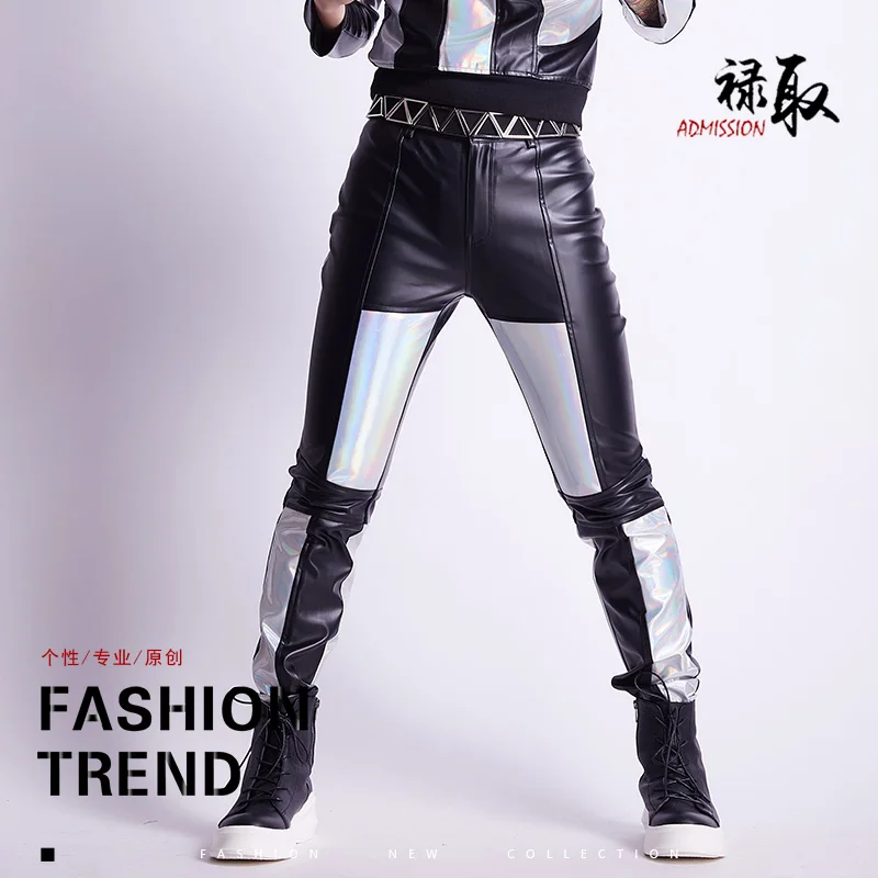 27 44 2017 New men's clothing fashion Male singer dj costume trousers ...
