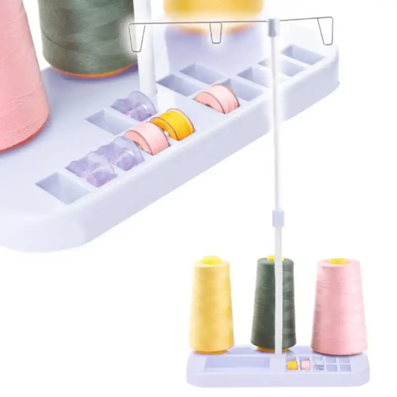Adjustable 3 Embroidery Thread Spools Holder Stand Plastic Metal Thread ...