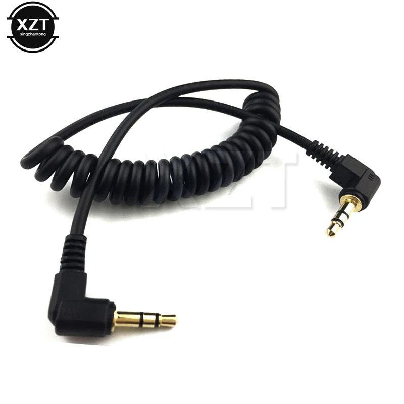 Newest 3.5mm Double Bend 90 Degree Male Audio Line Spring Audio Cable ...