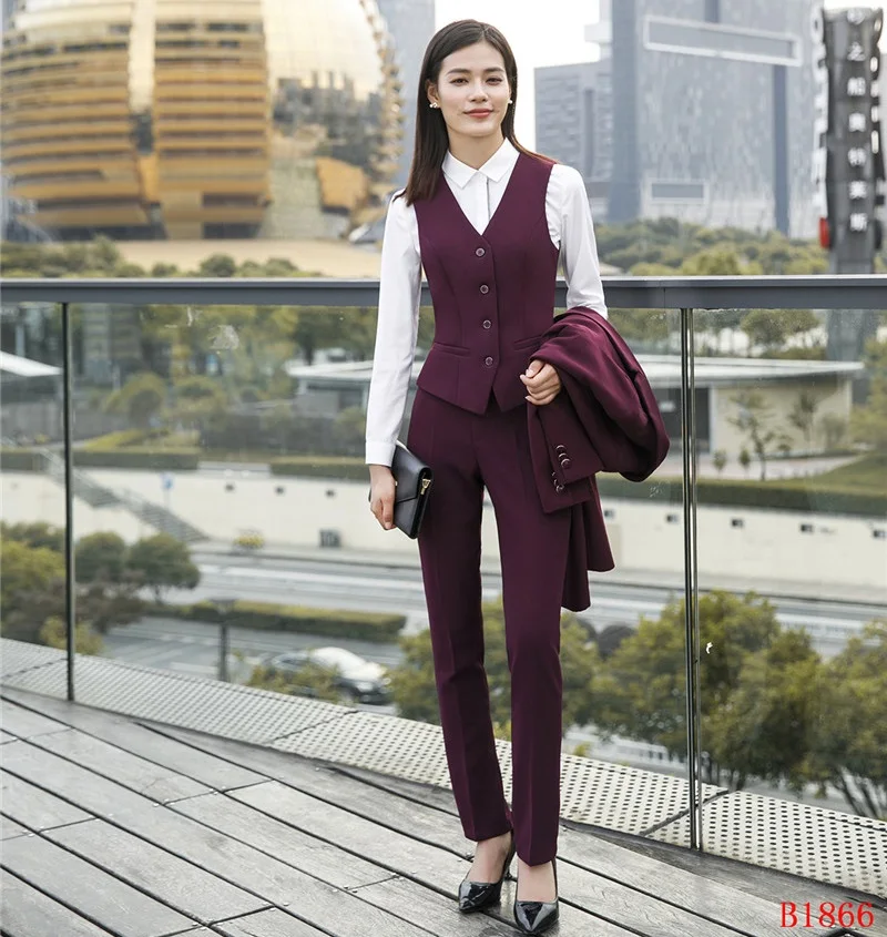 Aliexpress.com : Buy Formal Women Business Suits with Pant and Tops ...