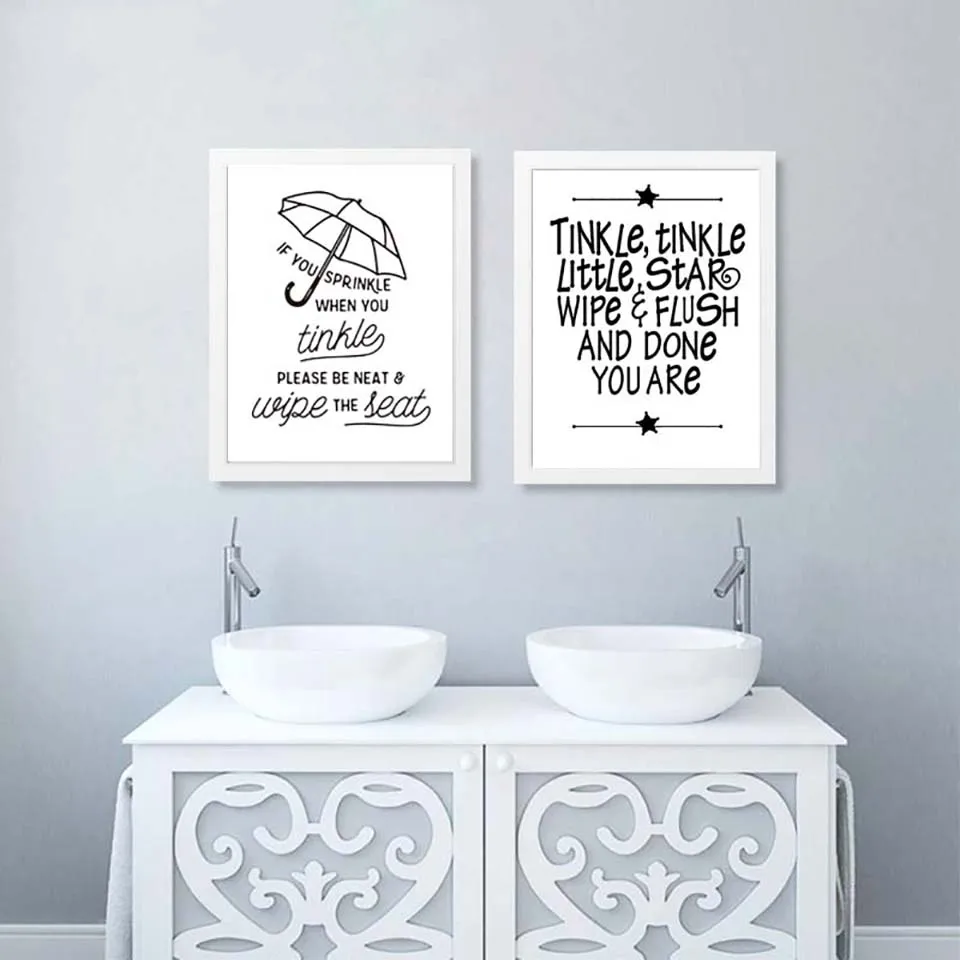 Toilet Bathroom Note Posters And Prints Modern Canvas Painting Modular ...