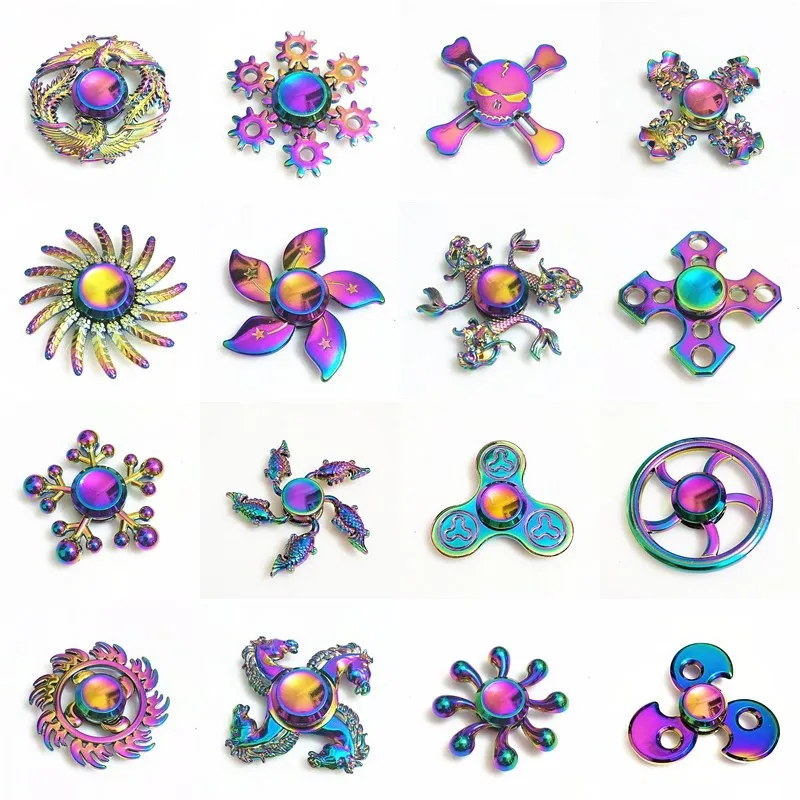 081-high-quality-Fidget-Spinner-Metal-Rainbow-Dragon-Hand-Finger ...