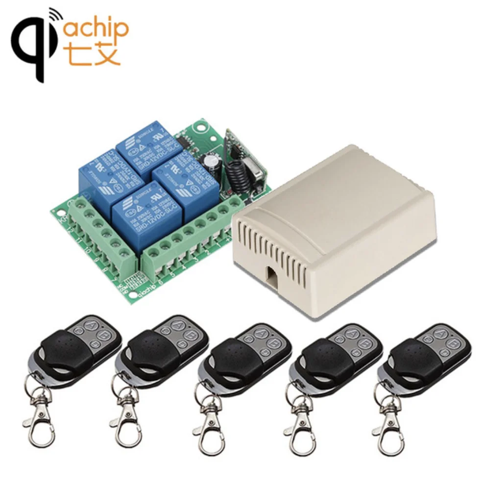 433Mhz Universal Wireless Remote Control Switch DC12V 4CH relay ...