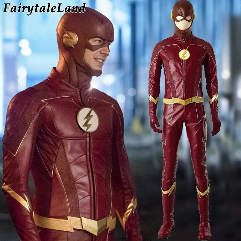 2018 The Flash Season 5 Flash Cosplay Costume Superhero Adult Men Superhero Costumes Custom Made